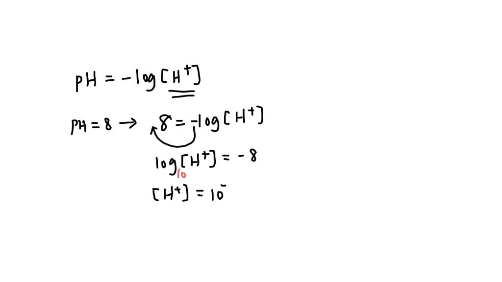 A solution with a pH of 8 has how many times more protons in it than a ...