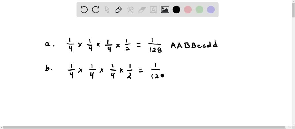 SOLVED: In a cross AaBbCcDd x AaBbCcdd, what is the probability that ...