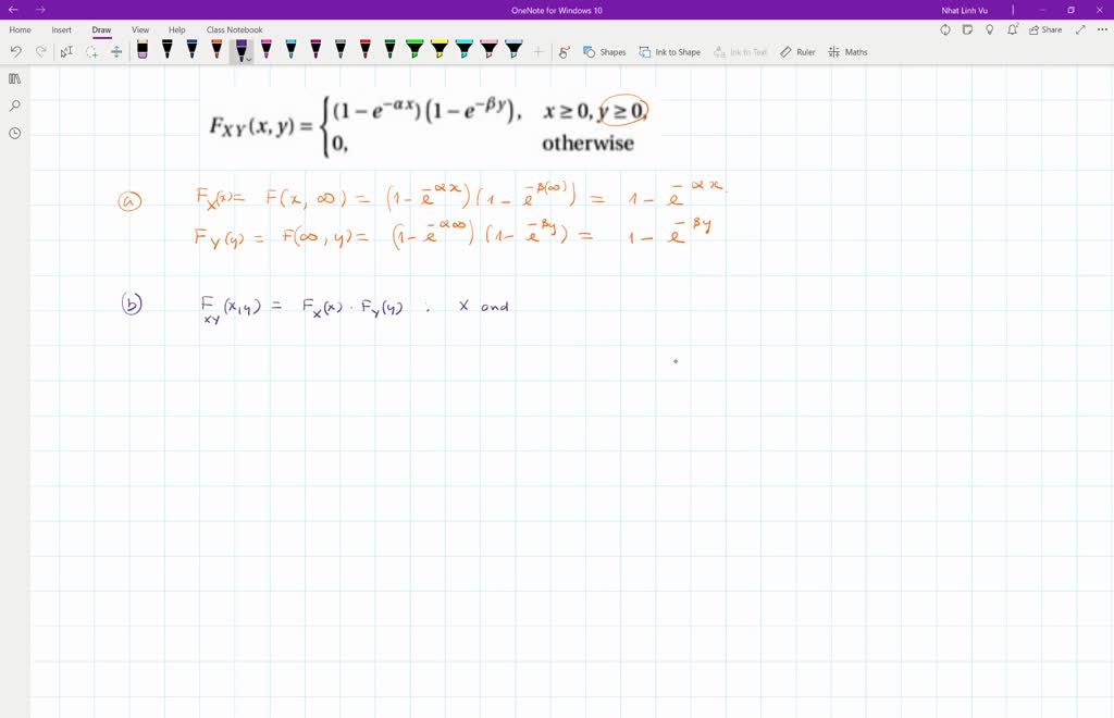 SOLVED: The joint cumulative distribution function (CDF) of a bivariate RV (X,Y) is given by F(x ...