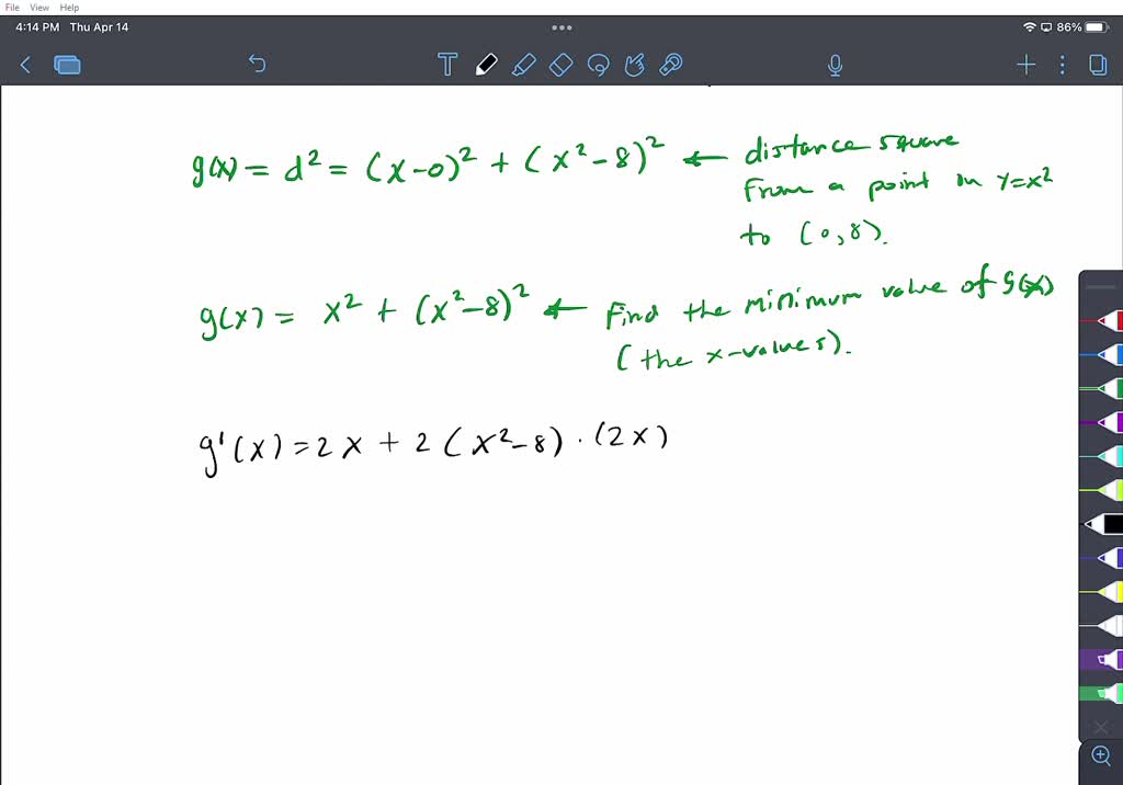 SOLVED: Text: 0/1 points Previous Answers LarCalc11 3.7.015. Find the points on the graph of the ...