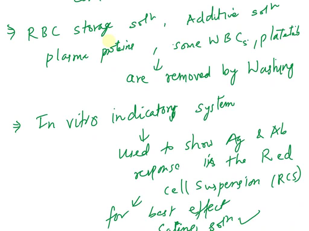 SOLVED: Explain the importance of washing red blood cells and the use ...
