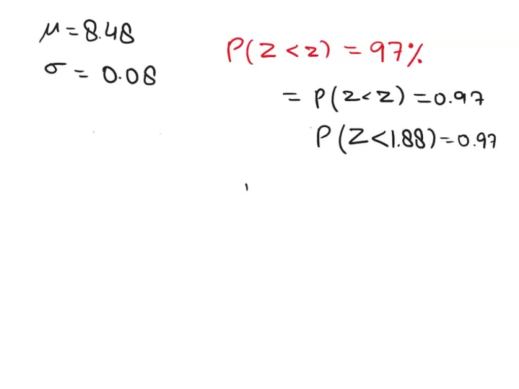 SOLVED: The weights of certain machine components are normally distributed with mean of 8.48 and ...