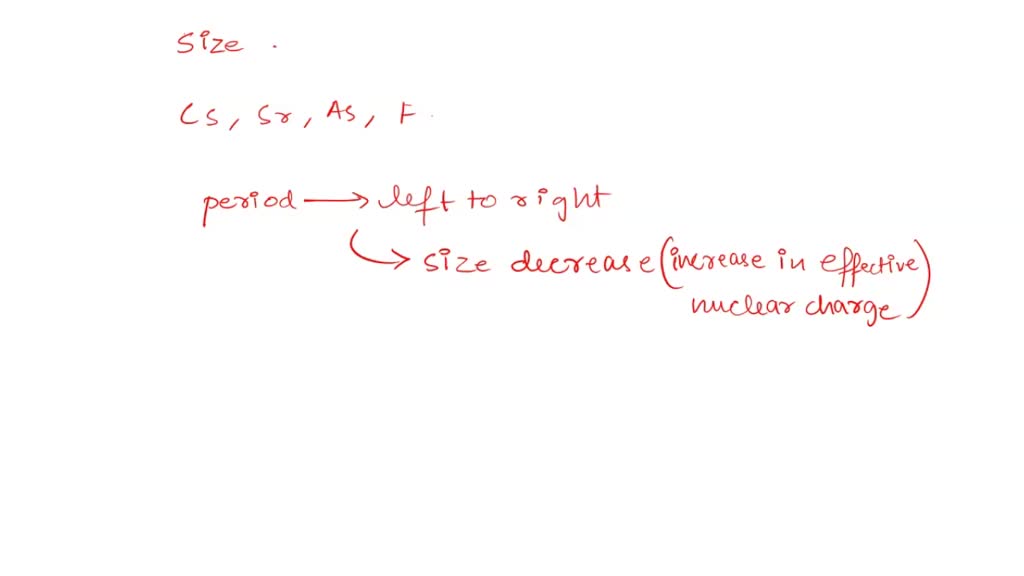 Solved Arrange The Elements According To Atomic Radius From Largest To Smallest Largest