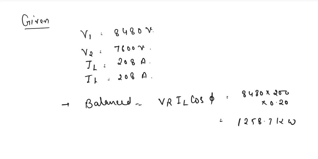 SOLVED: The sending end voltage of a balanced 3-phase transmission line ...