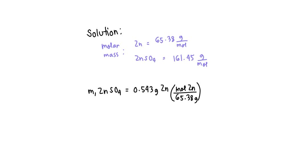 SOLVED: Zinc produces hydrogen gas if it is reacted with sulfuric acid ...