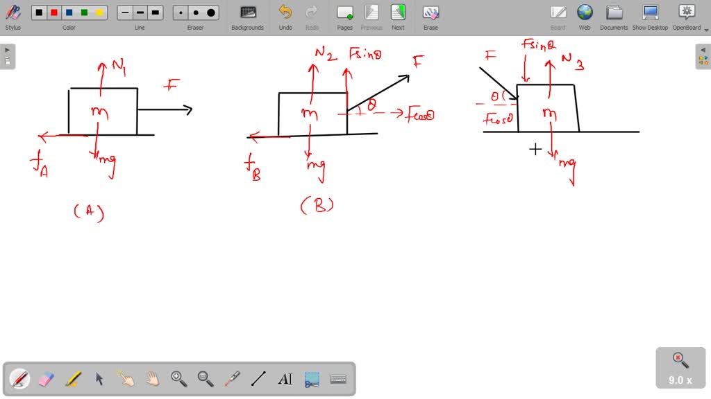 SOLVED: 16 Three identical blocks are being pulled or pushed across a ...