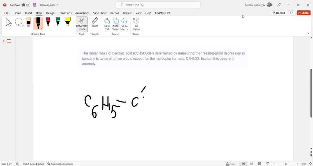SOLVED: The molar mass of benzoic acid (C6H5COOH) determined by ...