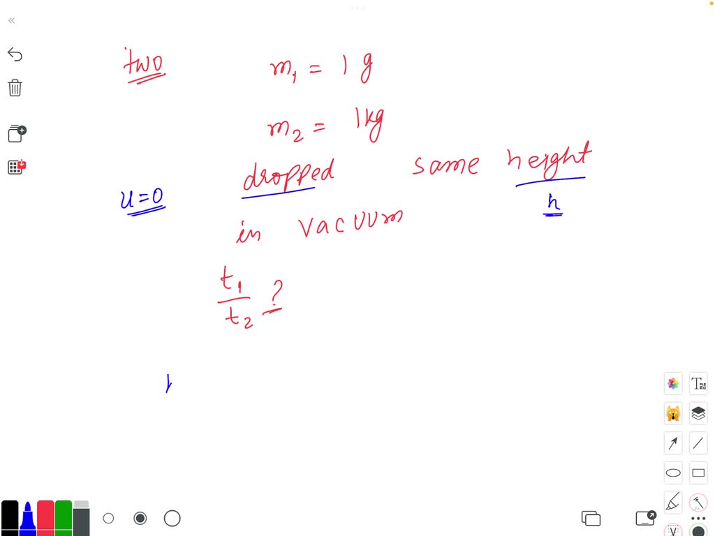 SOLVED: two bodies one of mass 1 gram and other of mass 1kg are dropped ...