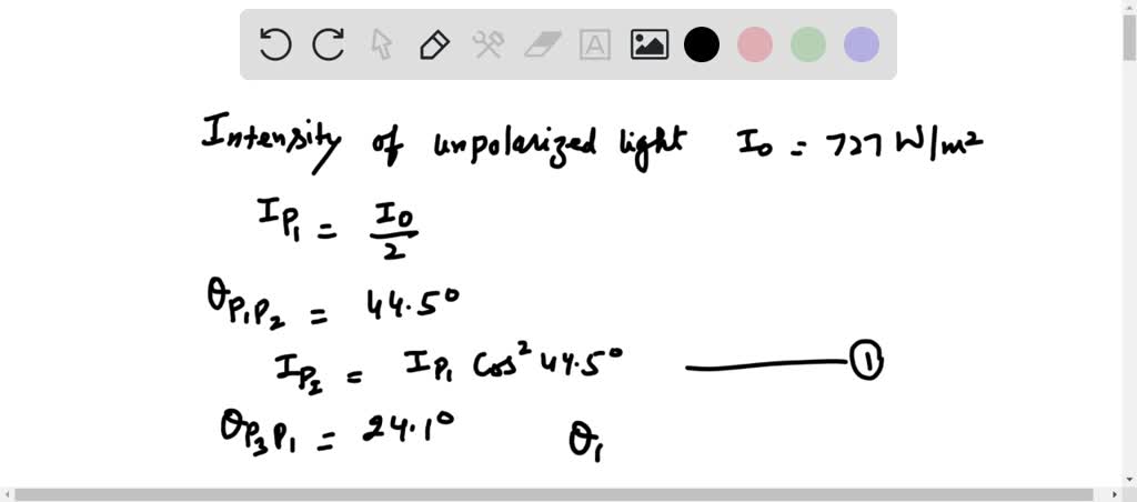 SOLVED: polarizer with a vertical transmission axis The 2, Unpolarized ...