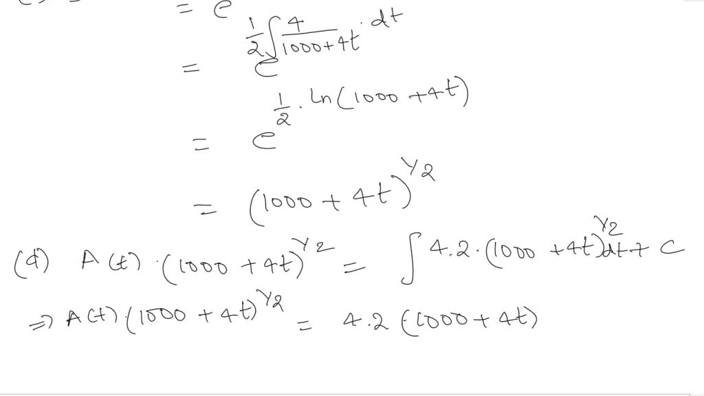 SOLVED: (a) A(0) = 100 kg (b) A differential equation for the amount of ...