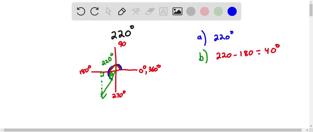 SOLVED: draw a 220 angle and then state the following a. Principal ...