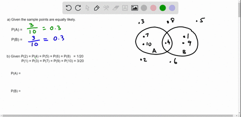 The accompanying Venn diagram illustrates a sample space containing six ...