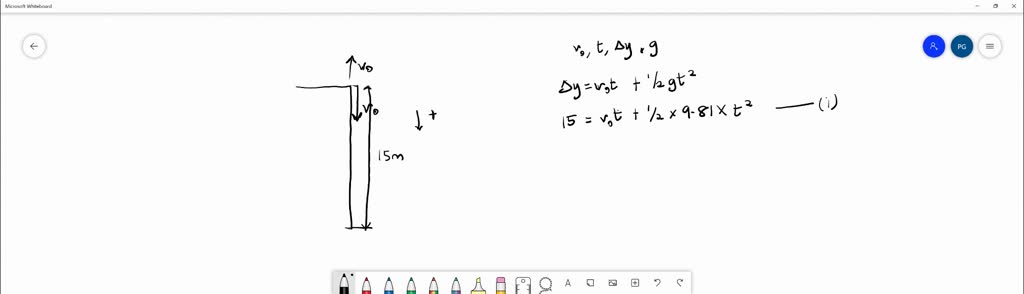 SOLVED: An object is thrown vertically downward from a height of 15 m above the ground level ...