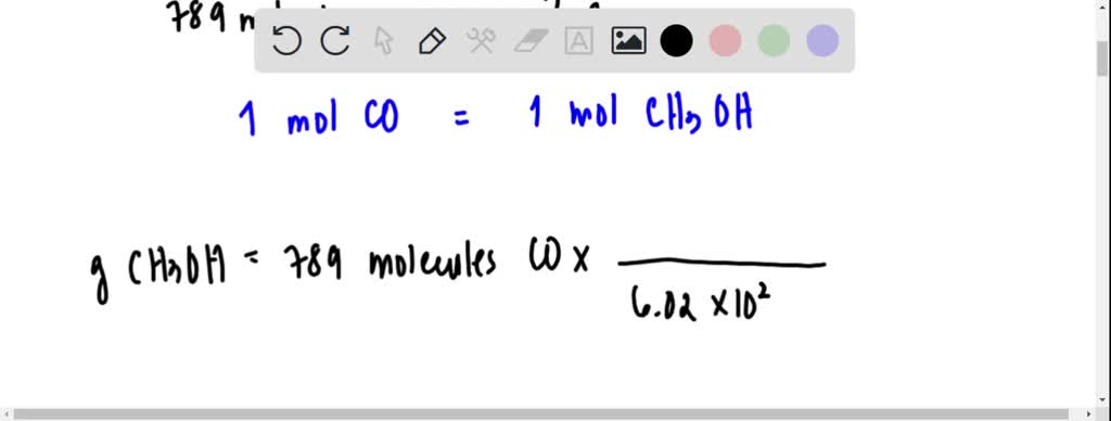 SOLVED: Methanol can be formed by the following UNBALANCED equation ...