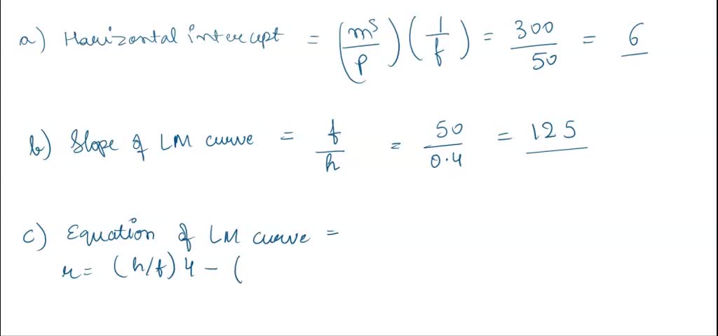 SOLVED: 1. Given the following information: Money supply (MS) = 1000; k0 = 300 - 500r; k1 = 0.5Y ...
