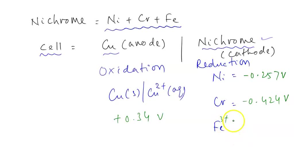 SOLVED: Nichrome wire is an alloy of nickel, chromium, and iron. The ...