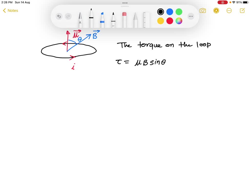 SOLVED: The maximum torque on a flat current-carrying loop occurs when ...