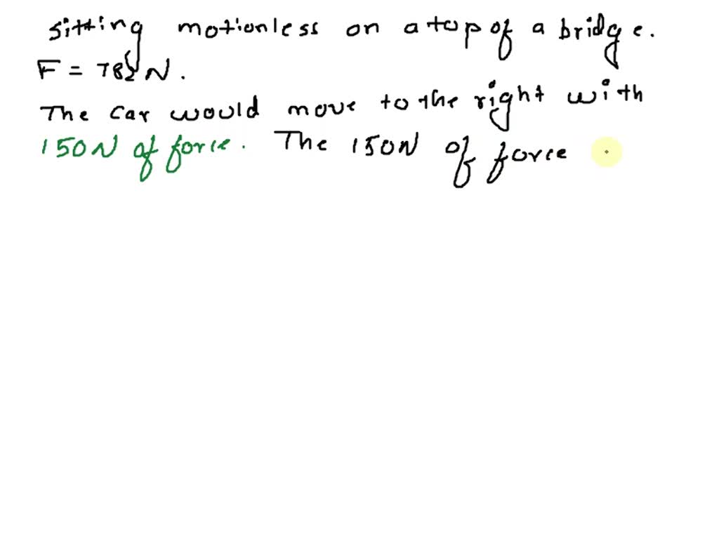 SOLVED: A car is sitting motionless on top of a bridge. The bridge ...