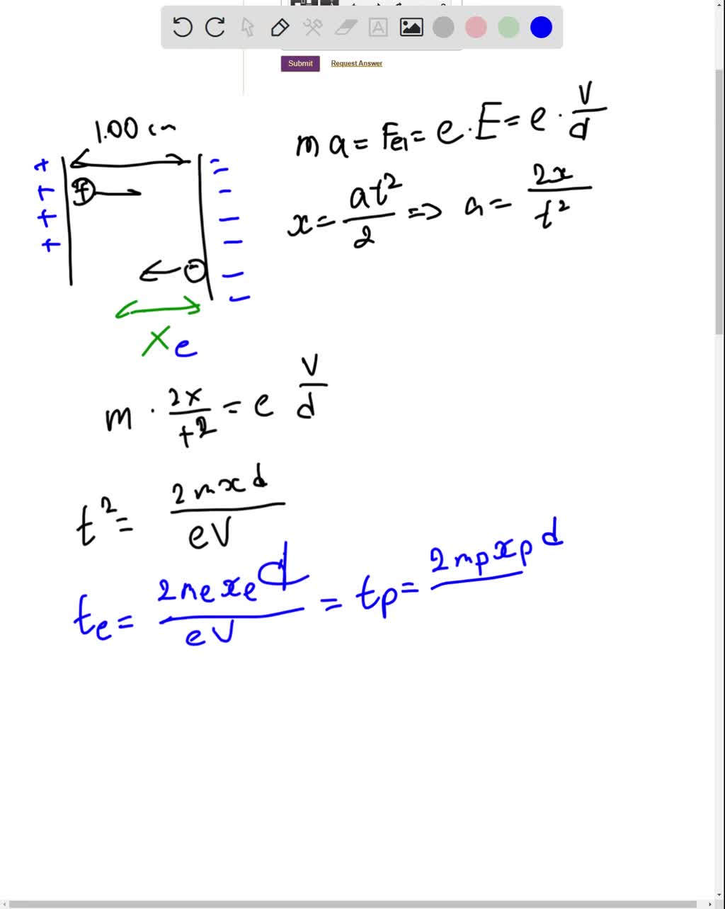 SOLVED: Two parallel plates 00 cm apart are equally and oppositely ...