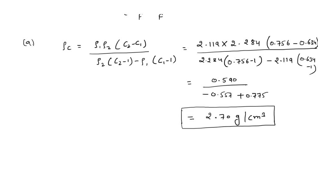 SOLVED: The density and associated percent crystallinity for two ...