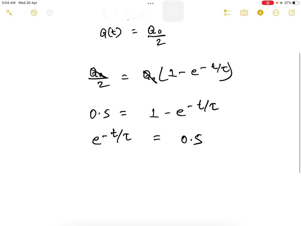 SOLVED: 9 A certain capacitor; in series with a 720-02 resistor; is being charged. At the end of ...