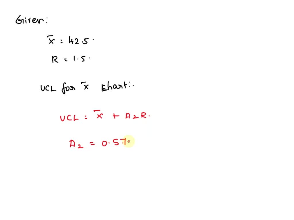 SOLVED: 15. Twenty samples of size 5 are taken from a stable process ...