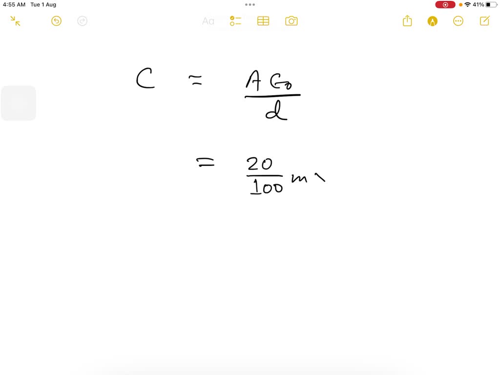 SOLVED: Calculate the capacitance of a parallel plate capacitor whose ...