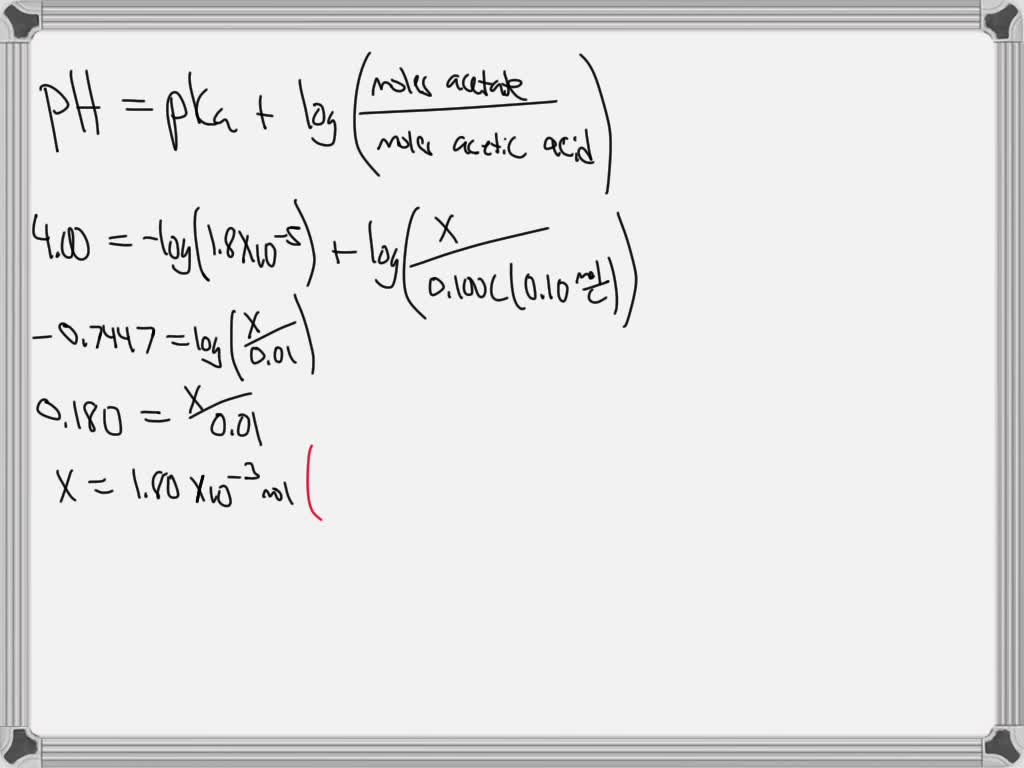 SOLVED: Use the Henderson-Hasselbalch equation to perform the following calculations. The Ka of ...
