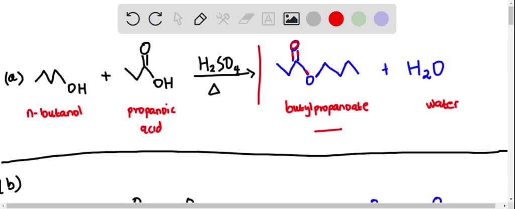 SOLVED: Draw the condensed structural formula of the ester formed in ...