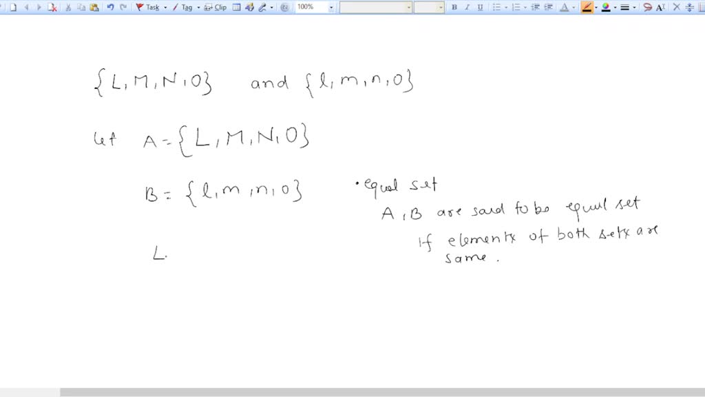 SOLVED: Determine whether the sets are equal, equivalent, both, or neither. L, M, N, 0 and V, m ...