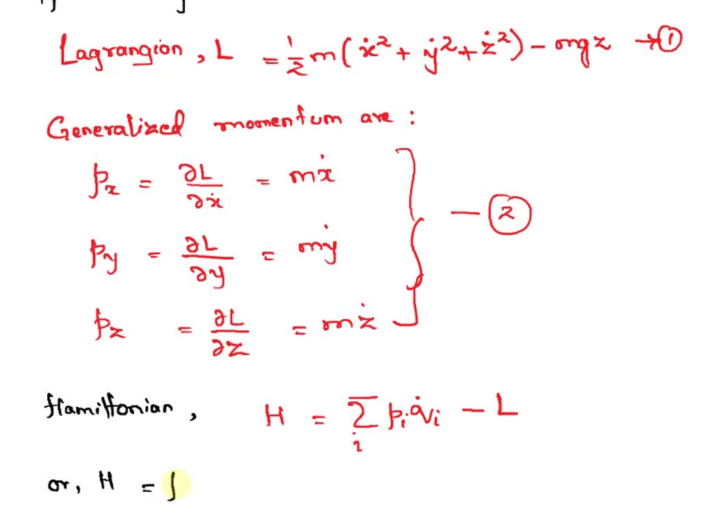 SOLVED: If , Lagrangian, is not function of t , time, explicitly and if T, total kinetic energy ...