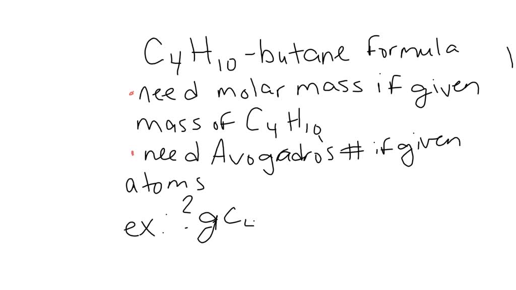 Calculate the number of moles of butane, C4H10 IN 151 g of butane