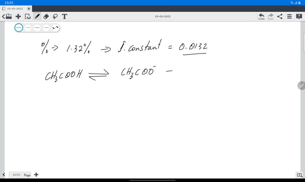 SOLVED: The equilibrium constant of acetic acid dissociation is 1.8∙10-5 mol/L. Calculate the ...