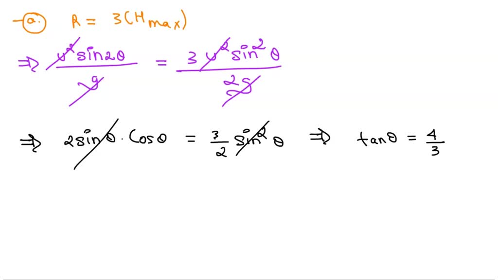 SOLVED: For what value of angle of projection of a projectile horizontal range and maximum ...