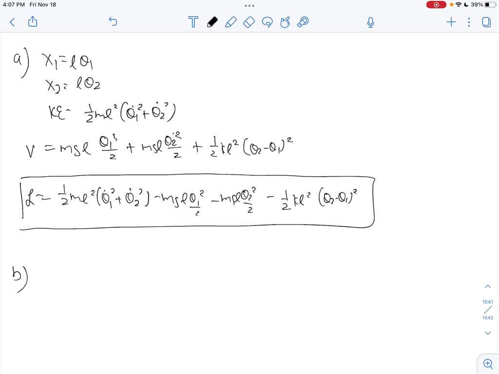 SOLVED: (20 points [Show your work on a separate page ] Derive the equation of motion for system ...
