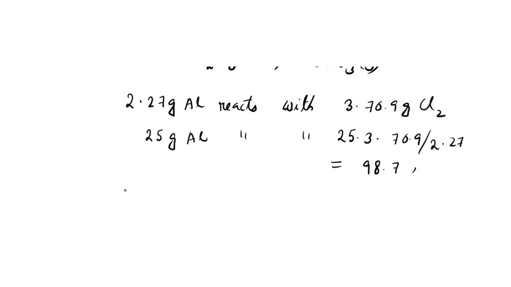 SOLVED: Aluminum reacts with chlorine gas to form aluminum chloride via ...