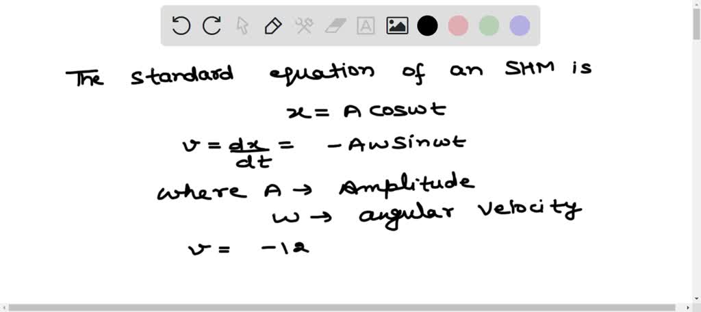 SOLVED: The velocity of a certain simple harmonic oscillator is given ...