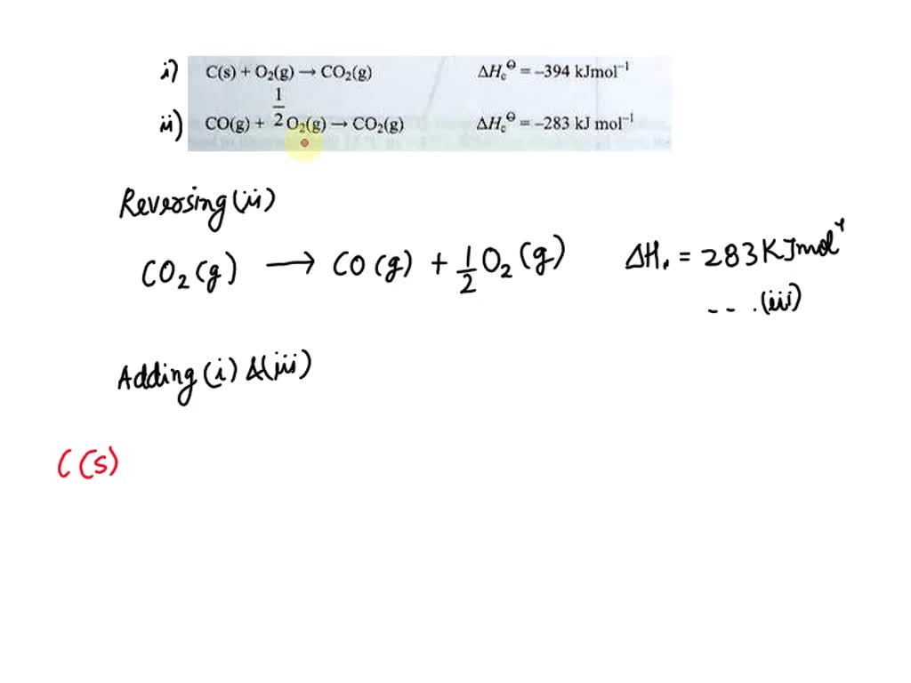 SOLVED: The standard enthalpy changes for the combustion of carbon and ...