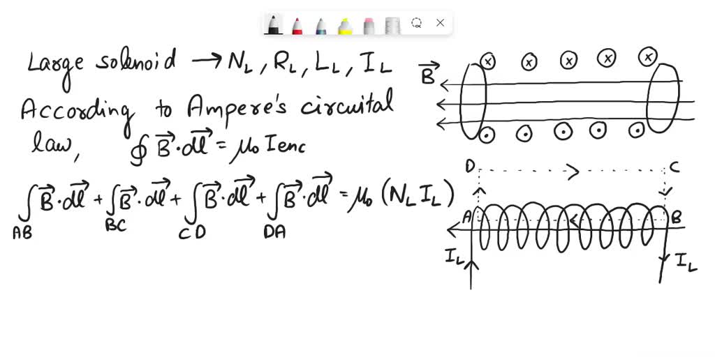 SOLVED: Consider a large solenoid with parameters: number of turns (NL ...