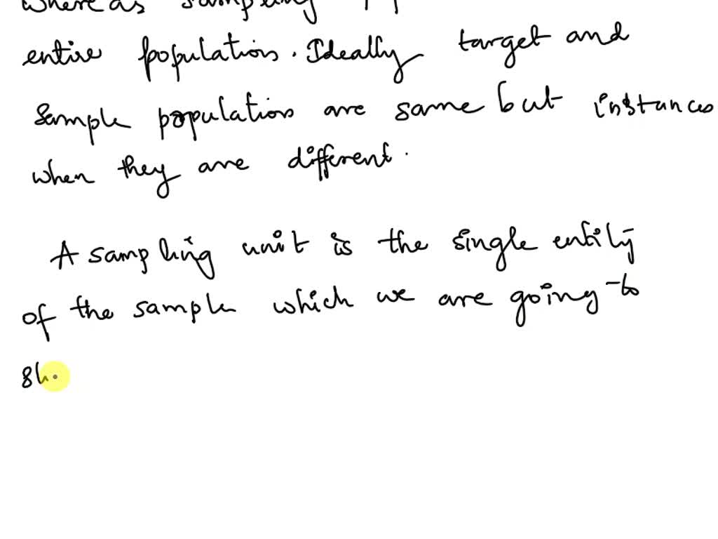 Solved Why Is There A Difference Between Target Population And 0079