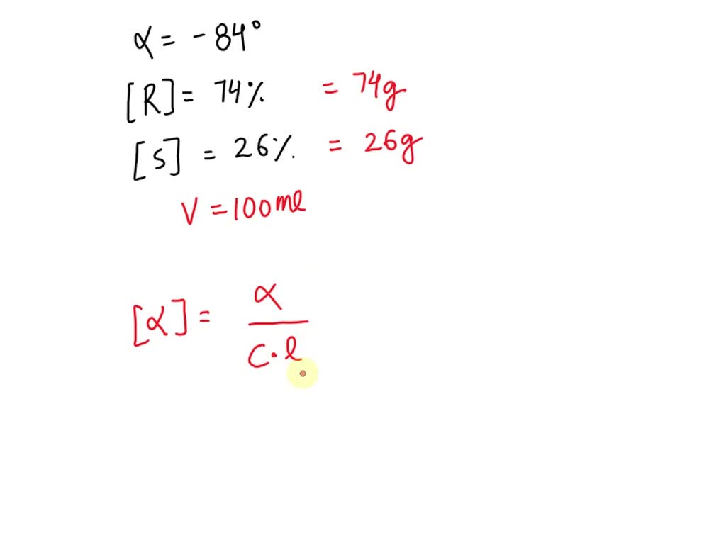 SOLVED: 4. Pure (S)-mandelic acid has a specific rotation of -154 . If ...