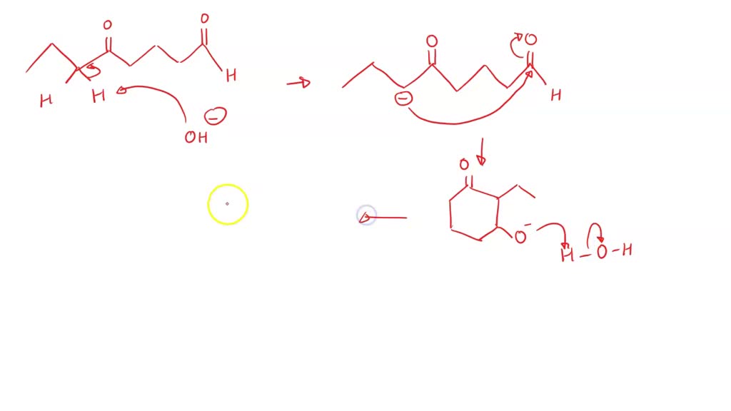 SOLVED: Complete the mechanism for the intramolecular aldol reaction ...