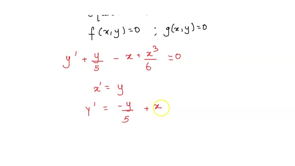 SOLVED: Using Maple Lab: Consider the following differential equation x” + (x'/5) - x + ((x^3)/6 ...