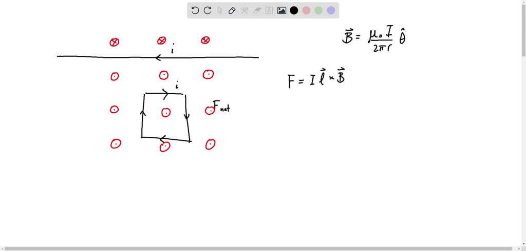 SOLVED: A rectangular loop ofwire carries current i (Clockwise) and is ...