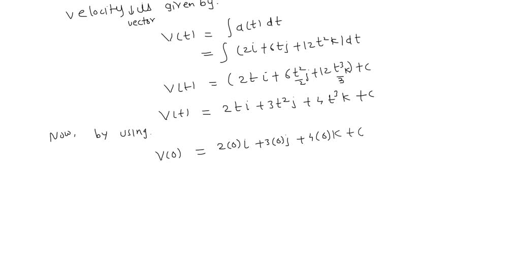 SOLVED: Find the velocity and position vectors of a particle that has the given acceleration and ...