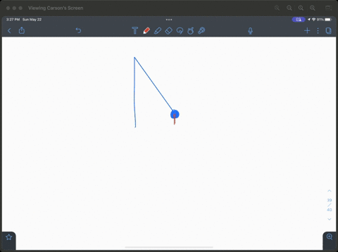 A small object of mass is suspended from string of length l...