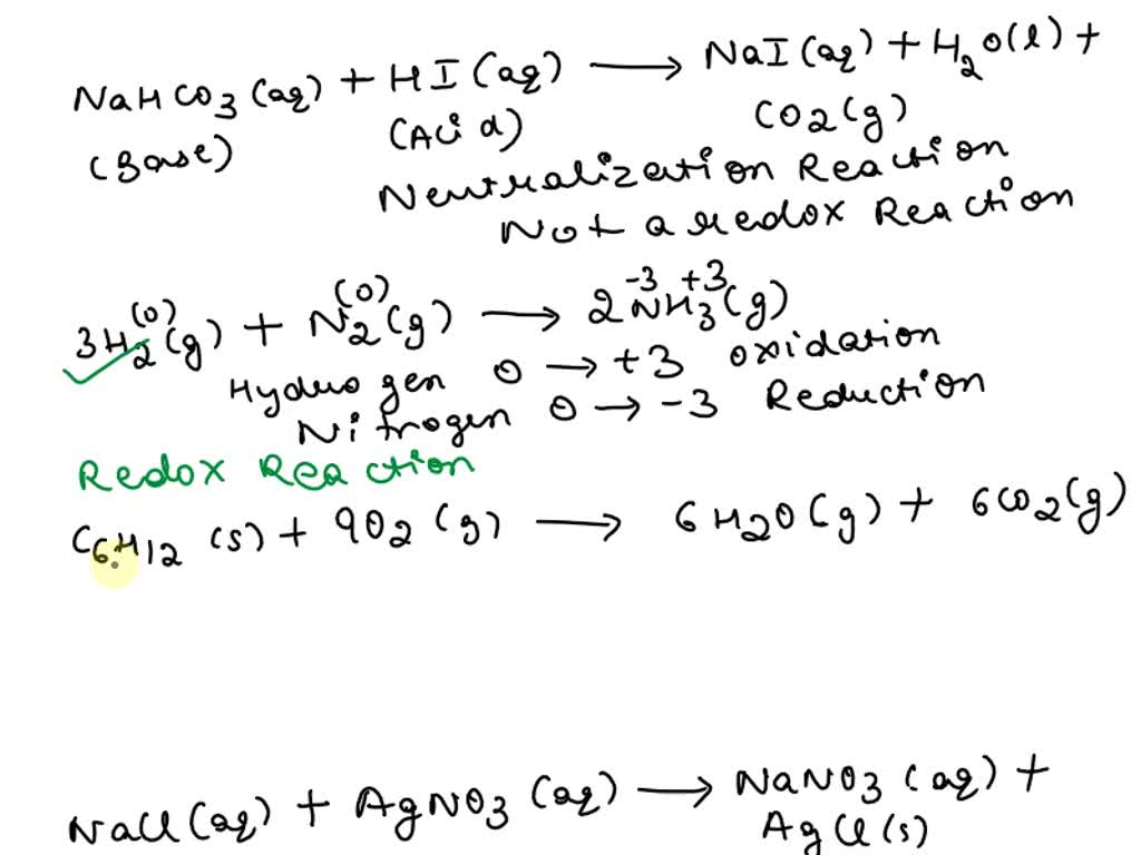 SOLVED: Identify which of the following reactions are redox reactions: 1st attempt: Choose one ...