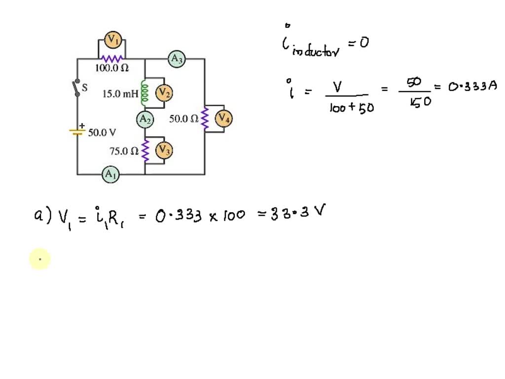 Constants In the circuit shown in the figure (Figure 1), find the readings in the following ...