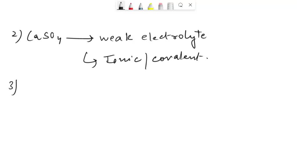 SOLVED: Which of the following compounds is a non electrolyte? Why ...