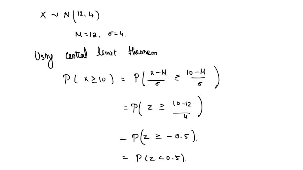 SOLVED: Suppose X ∼ N ( 12 , 4 ). This notation means that this random ...